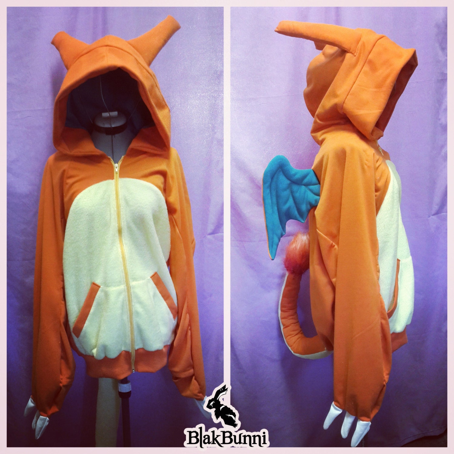 MADE TO ORDER Charizard pokemon inspired hoodie with by BlakBunni