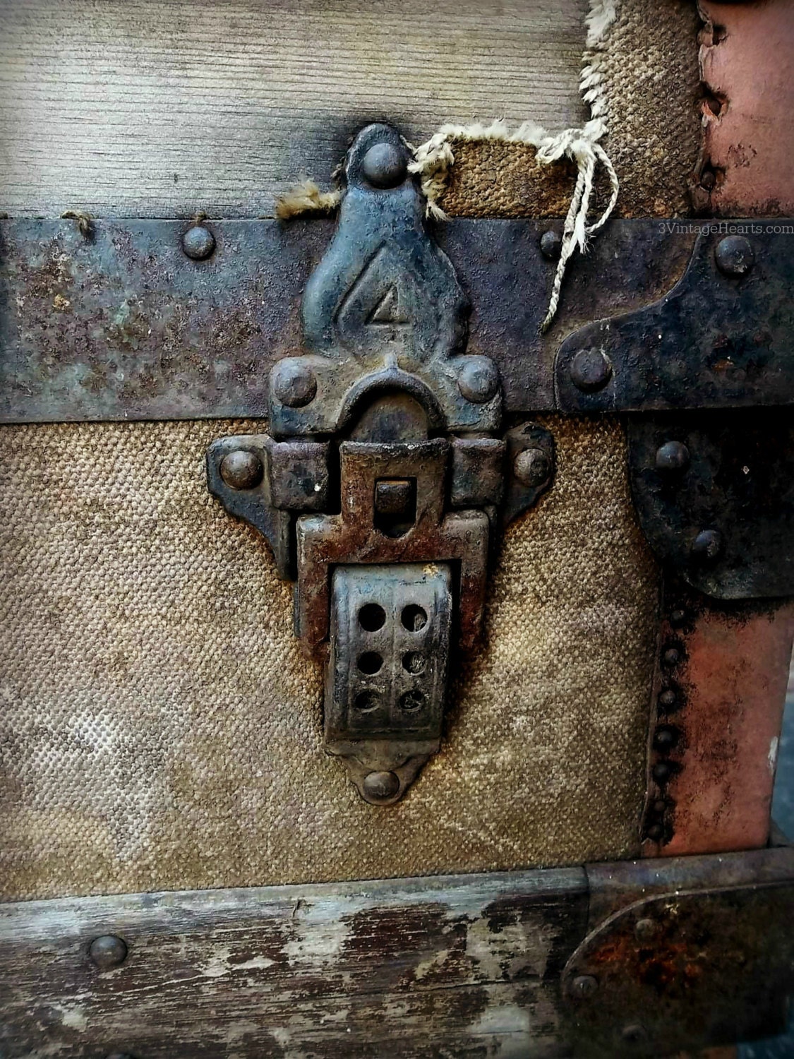 Boho Gypsy Antique Primitive Steamer Trunk. Flat Top Trunk. Victorian ...