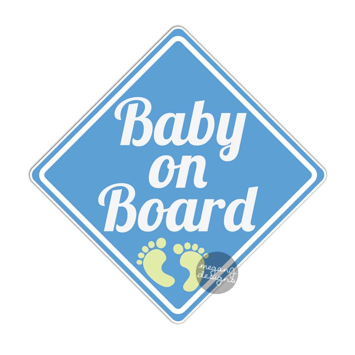 Baby On Board Car Sticker Blue Baby Boy Bumper Sticker Car