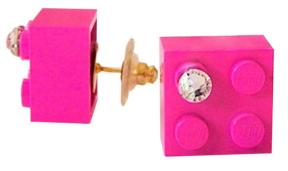 Dark Pink LEGO R brick 2x2 with a Diamond by MademoiselleAlma