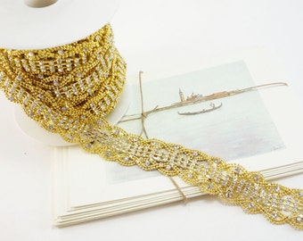 Silver Rhinestone Scallop Border Rhinestone Chain Rhinestone