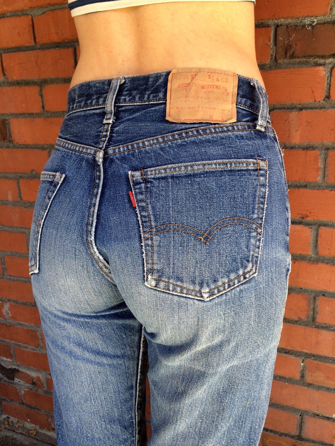 60s LEVIS 501 Big E Jeans 28 Waist Redline Selvedge Single Stitch – Haute Juice