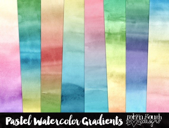 Watercolor Digital Paper Pack Pastel Water by ClikchicDesign