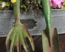 Vintage Garden Tools, Garden Tool Set, Gardening Gift, Rusty Gardening ...