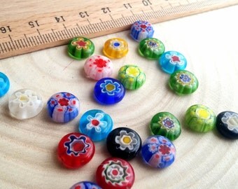 Flat glass beads | Etsy