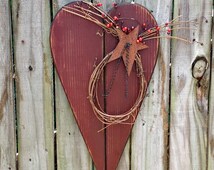 Popular items for primitive hearts on Etsy