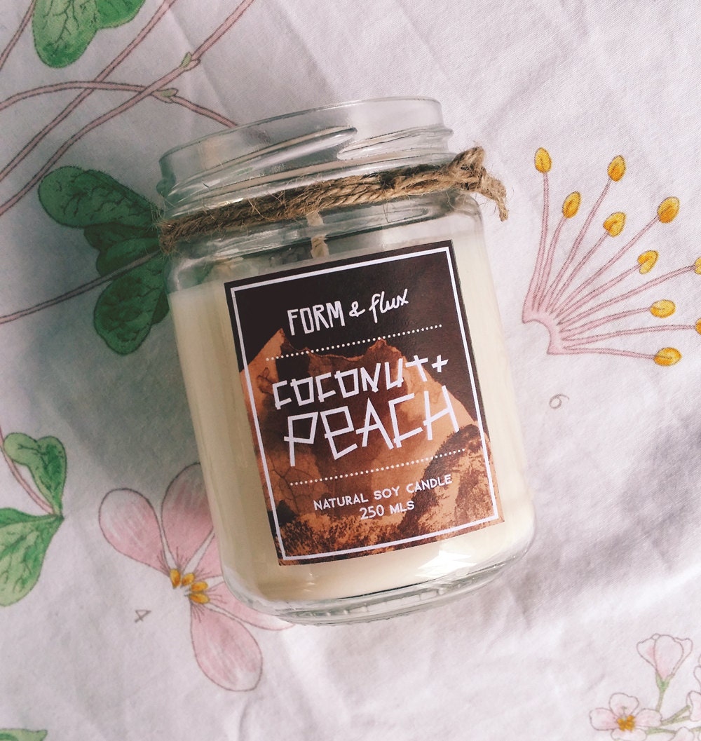 Coconut & Peach Jam Jar Candle