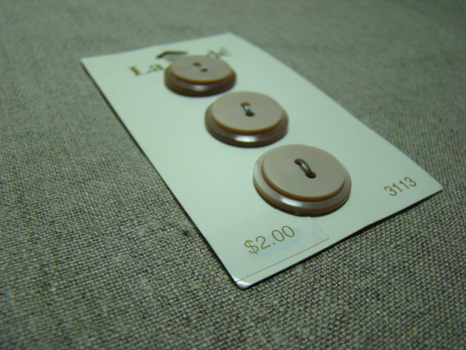 Two Tone Tan Buttons on orginal button card. NOS. Sew Through Button ...