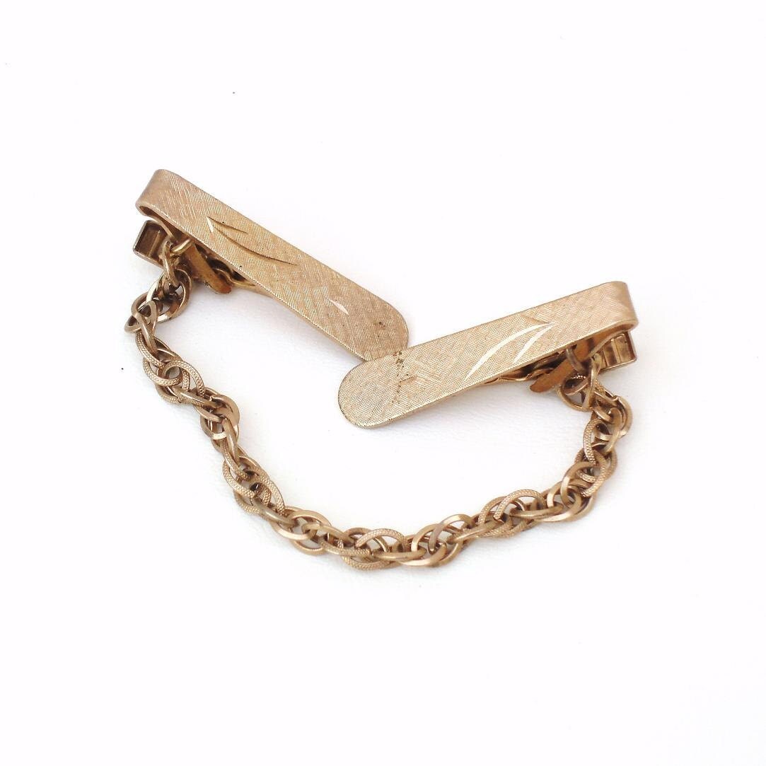 Vintage Sweater Clip Gold Chain Sweater Guard 60s by WhimzyThyme