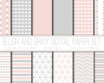 Popular items for grey and blush on Etsy
