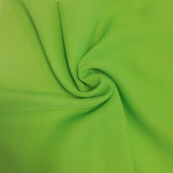 Apple Green Chiffon Fabric Polyester All Solid Colors Sheer