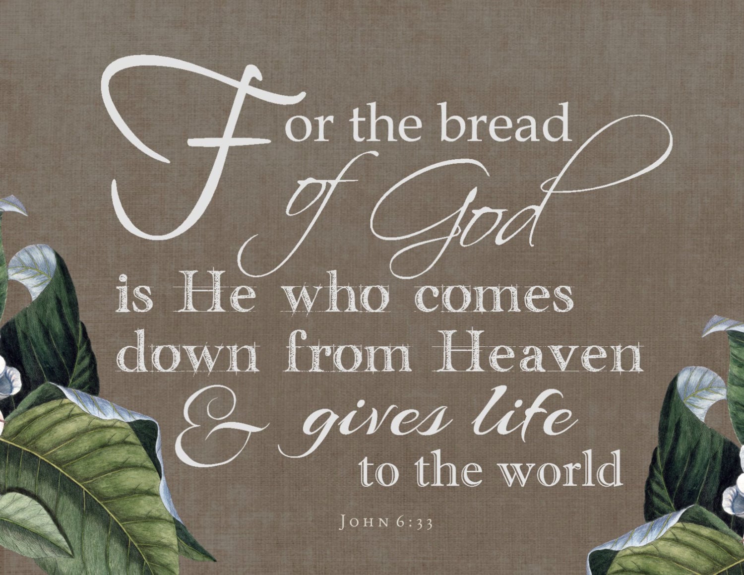 John 6:33 Scripture Print Bible Verse Art by TheLighthouseCo