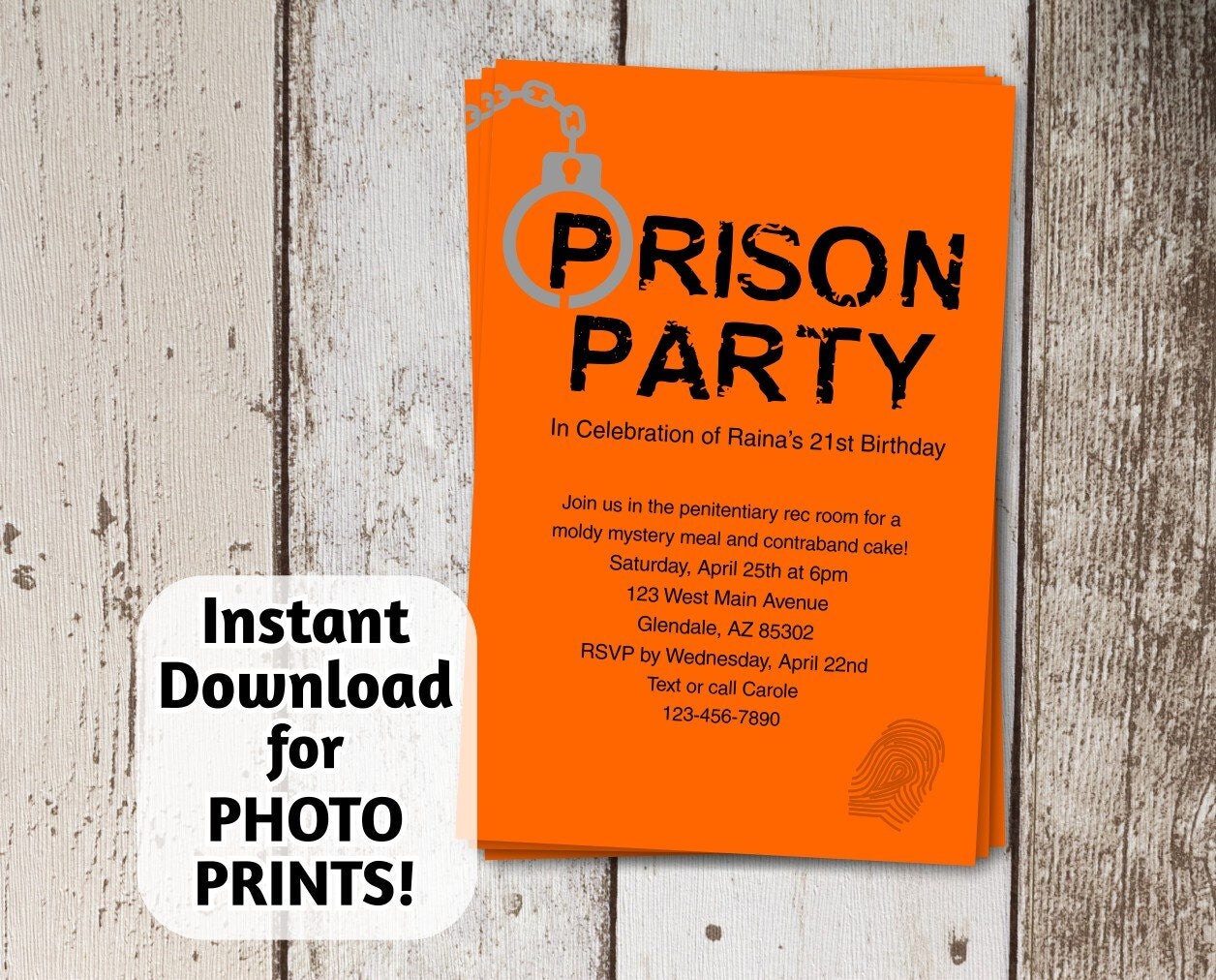 Prison Invitation Birthday Party / Orange is the New Black