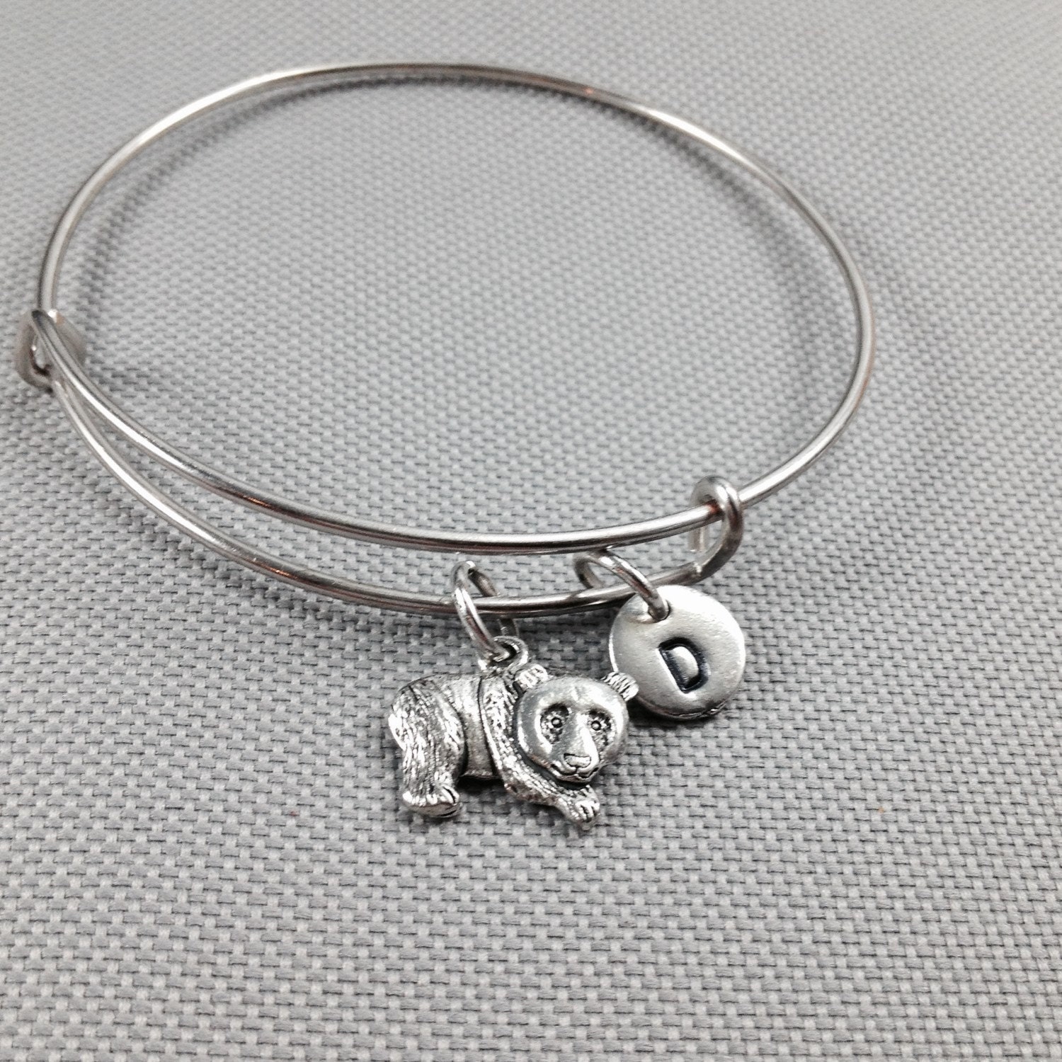 Panda bear bangle bracelet panda bracelet animal by Toodaughters