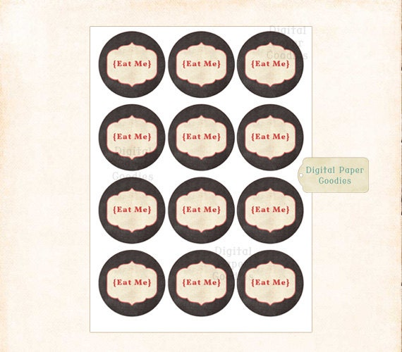 Printable Eat Me cupcake toppers Eat Me labels printable