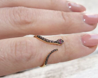 Gold snake ring | Etsy