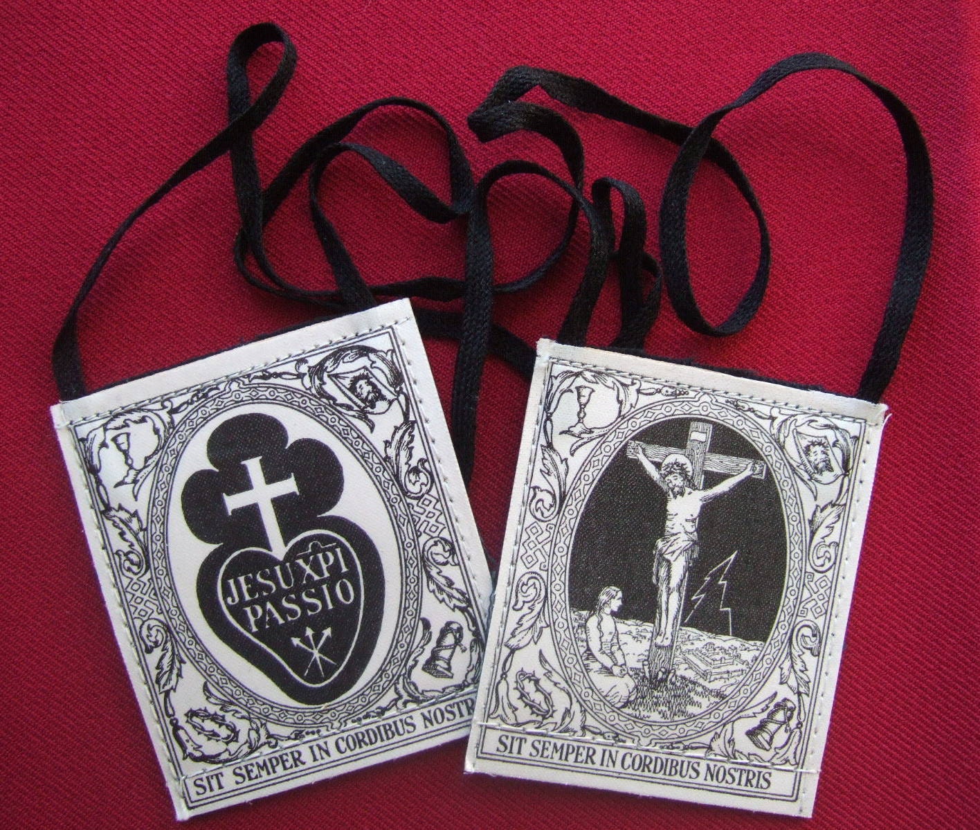 Black Scapular of the Passion Rare Vintage Catholic Passionist