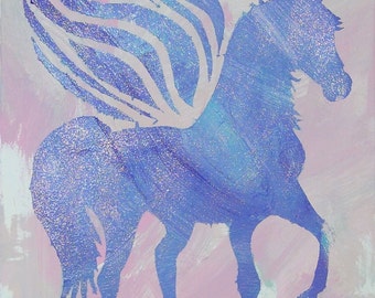 American Flag Art Painting Painted By An Actual Horse Framed