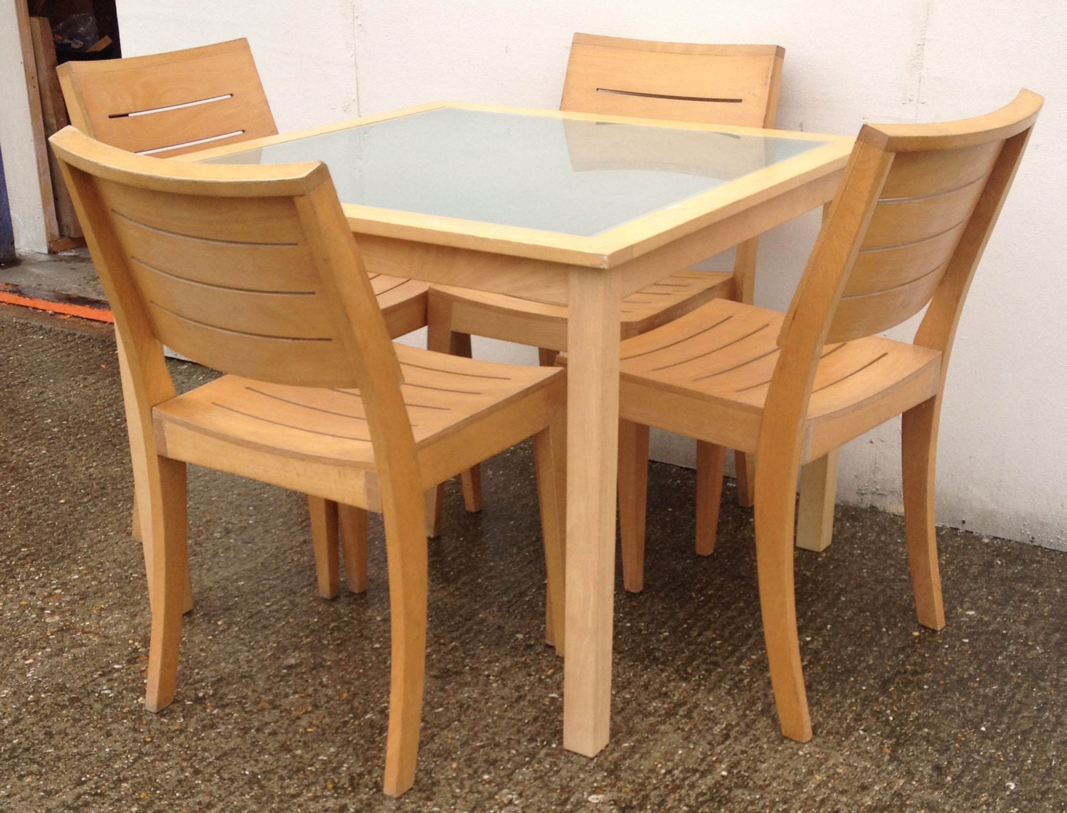 Beech Square Dining Table with (Four) 4 Chairs – Haute Juice