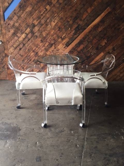 Lucite Dining Set with 4 chairs by Haziza – Haute Juice