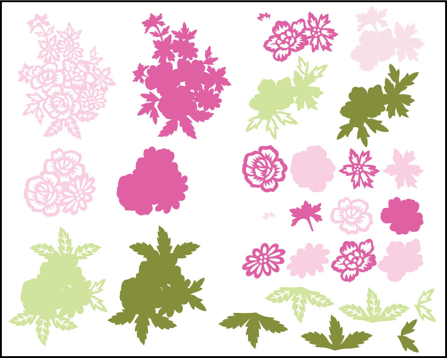 Rose Floral Spray Cut Files SVG EPS DFX by LandofImagination