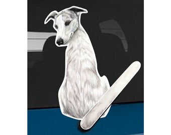 Yellow Lab dog rear window wiper wagging tail by WaggingWipers