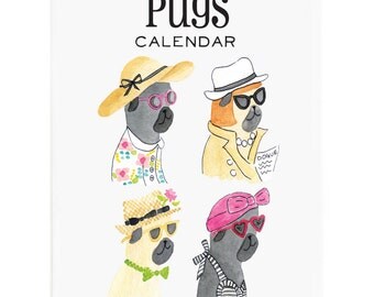 Unique pug calendar related items | Etsy