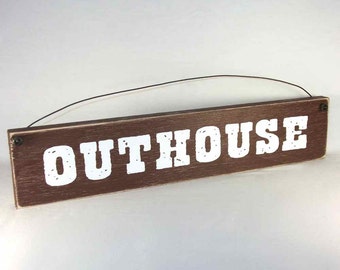 Rustic outhouse sign | Etsy