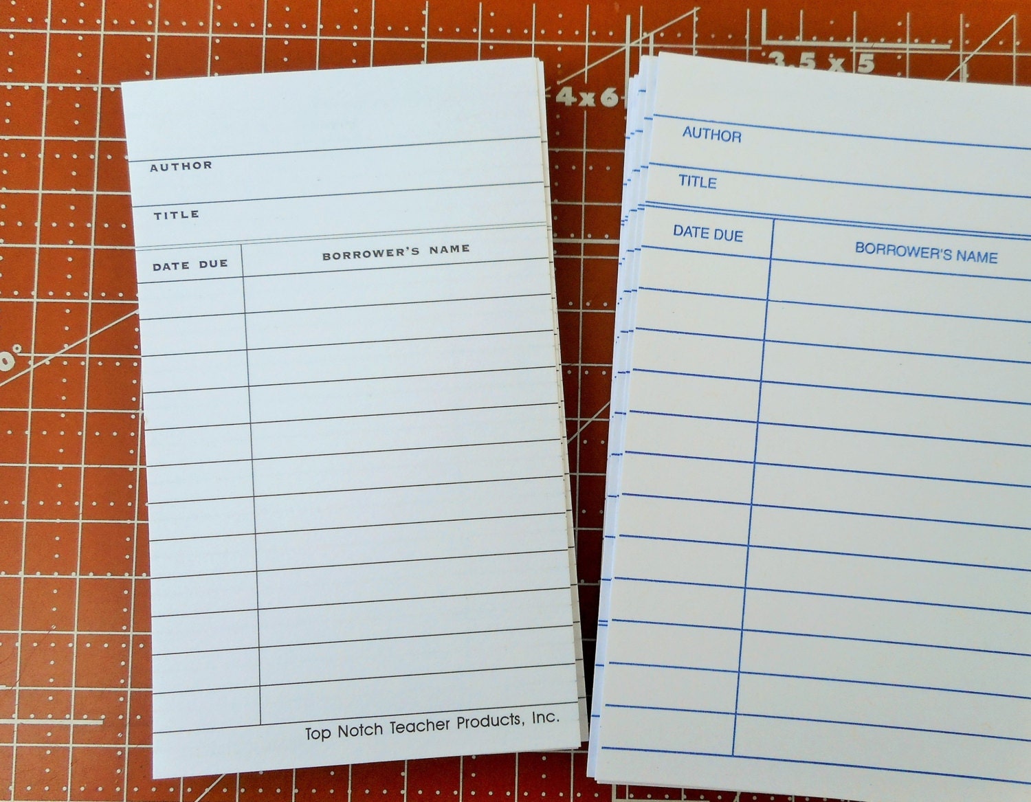 Library cards set of 20 check out cards