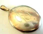 Items similar to Large Victorian Sterling Locket... Simple Oval with ...