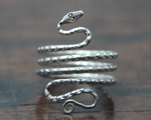 Popular items for silver snake ring on Etsy