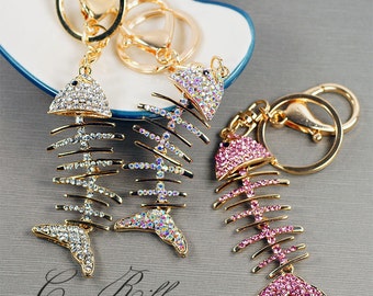 Fishbone keychain | Etsy