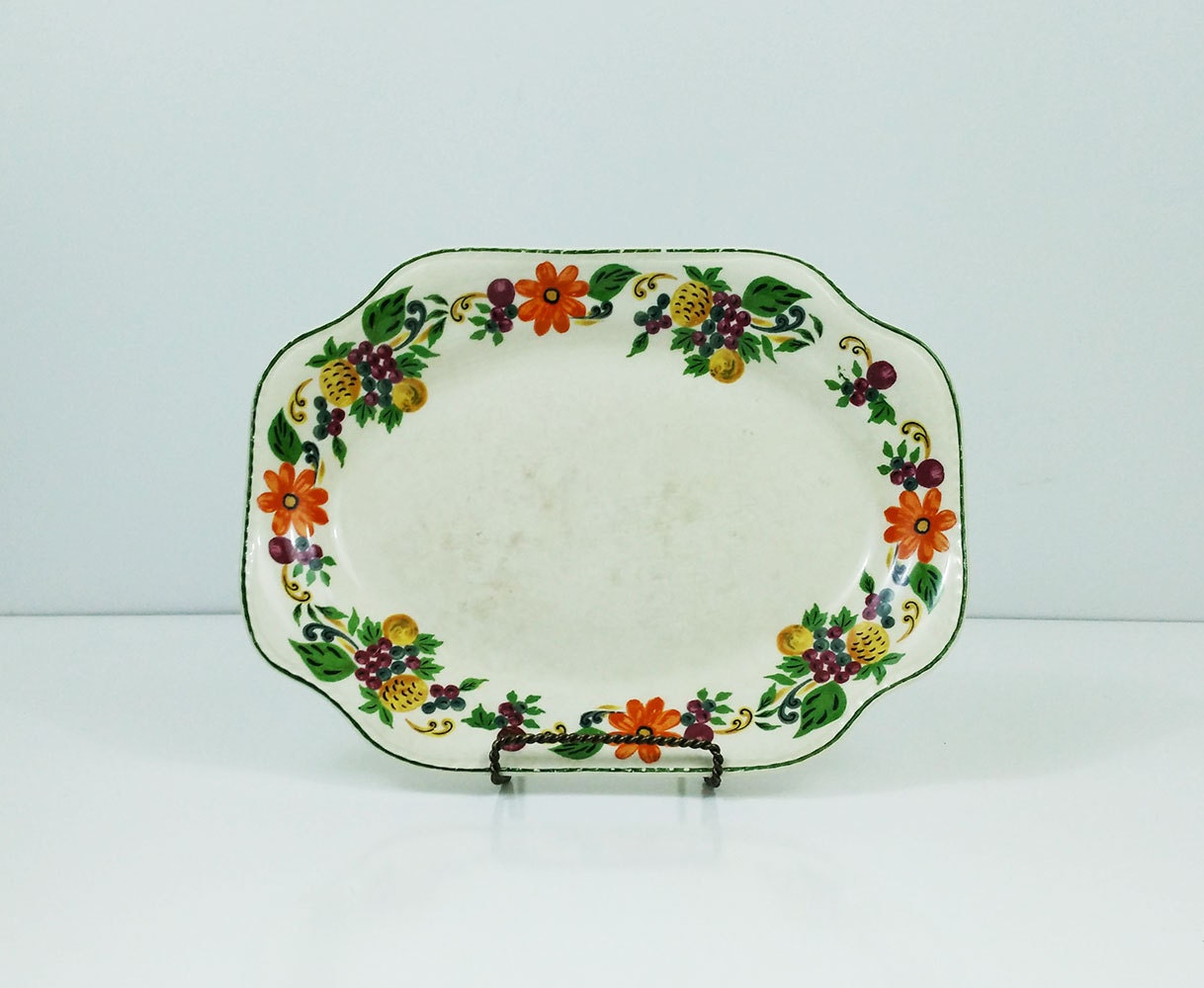Steubenville serving platter – Harvest Pattern – Multicolored fruits ...