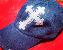 Unique bling cross hat related items | Etsy
