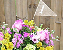 Popular items for burlap table numbers on Etsy