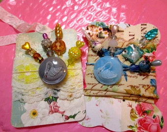 OOAK Embellished STICK Corsage Hat Trinket PINS: Lampwork