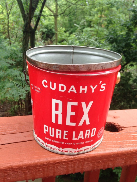 vintage lard bucket container 4 pound capacity Cudahy lard