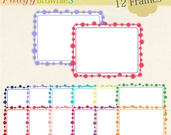 Digital Rectangle Frames 20 Colorful Rectangles with little