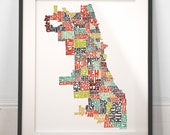 Chicago map | Etsy