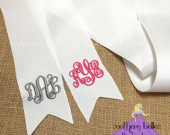 custom monogrammed bouquet ribbon 3 wide grosgrain