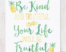 Pineapple Print, Pineapple Wall Decor, Watercolor Pineapple, Art Print ...