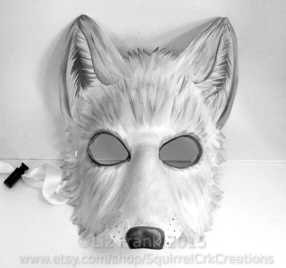 Wolf Mask Arctic White wolf Leather wolf Fursona Animal