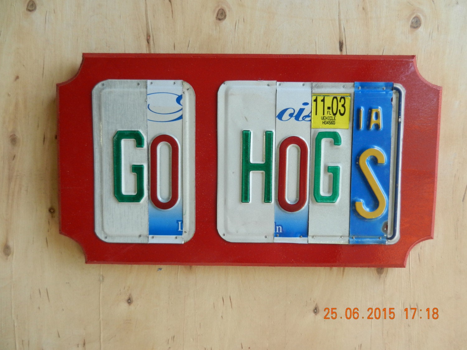 Go Hogs License Plate Sign Arkansas Razorback Made to Order