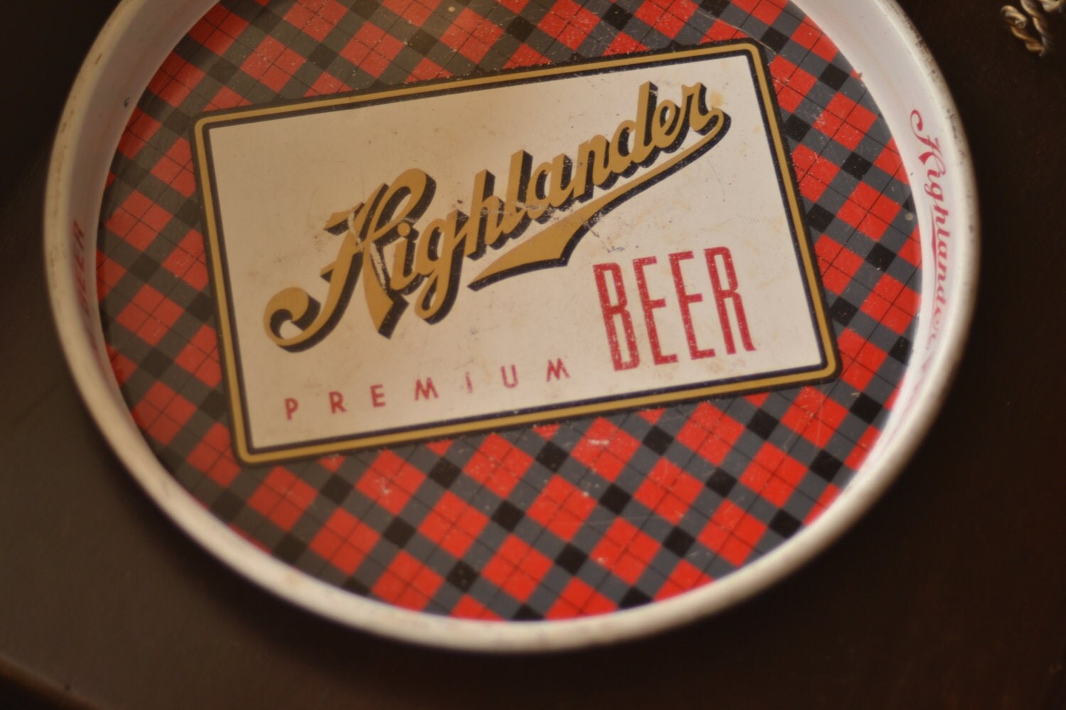Vintage Round Tray NY Highlanders Beer Promotion logo Highlander ...