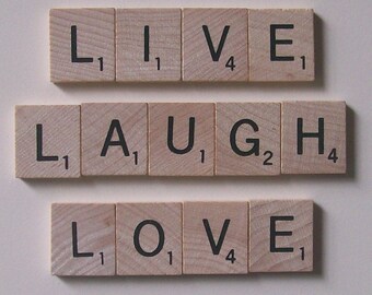 Items similar to LIVE LAUGH LOVE Scrabble Letters Pack on Etsy
