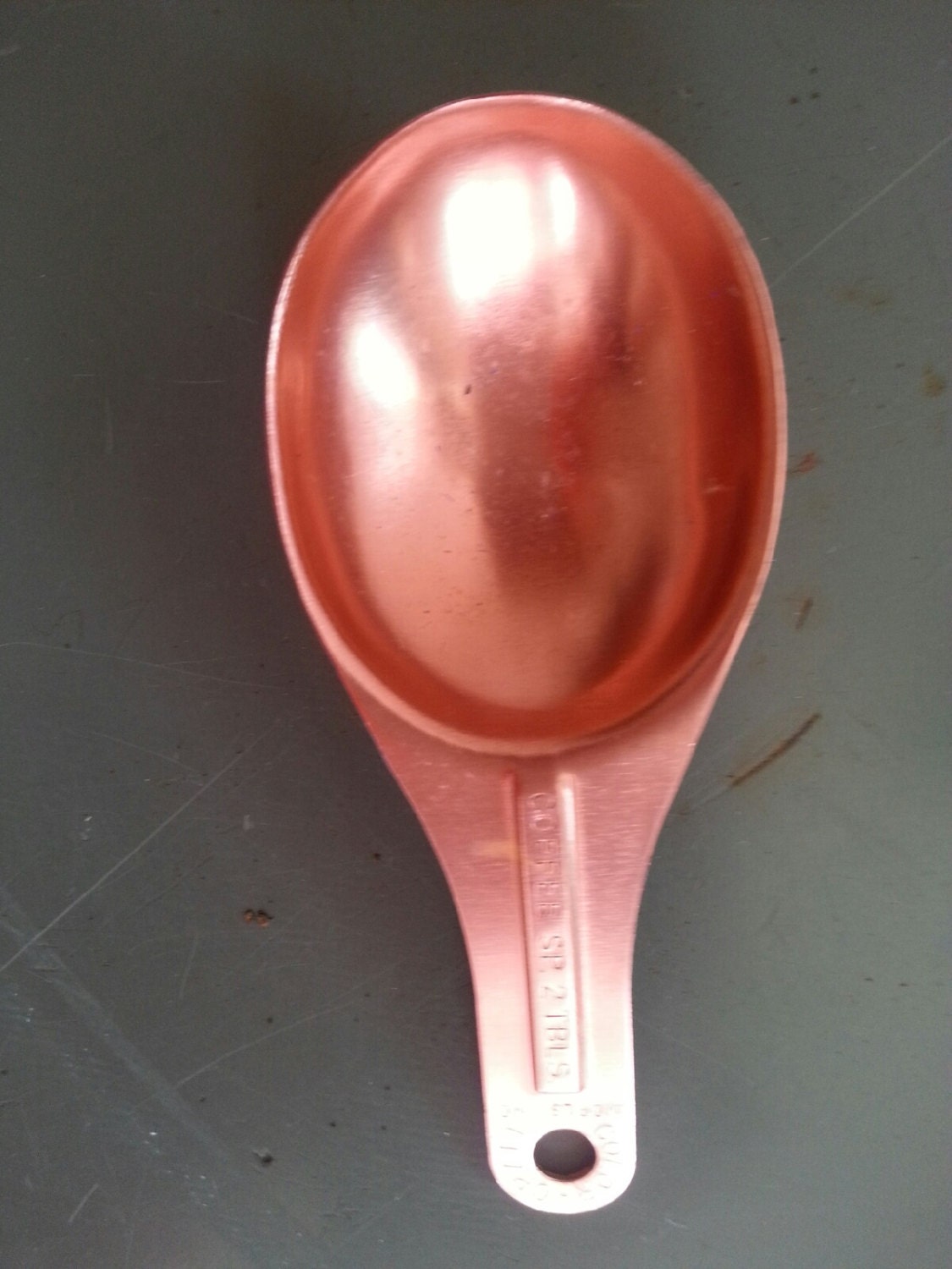 Vintage Coffee Spoon Kitsch Copper Color Midcentury Measuring Aluminum ...
