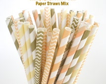Popular items for peach paper straws on Etsy