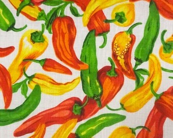 Chili pepper fabric | Etsy