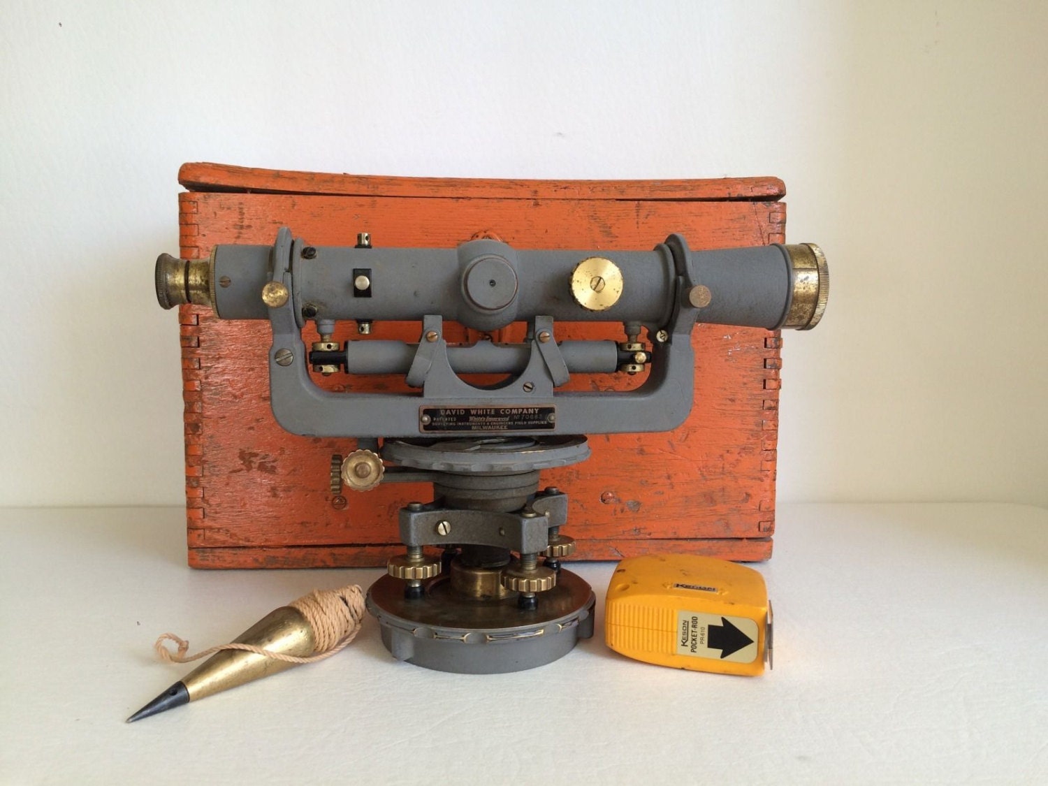 Vintage 1950’s DAVID WHITE Co. Survey Transit Level w/Storage Box ...