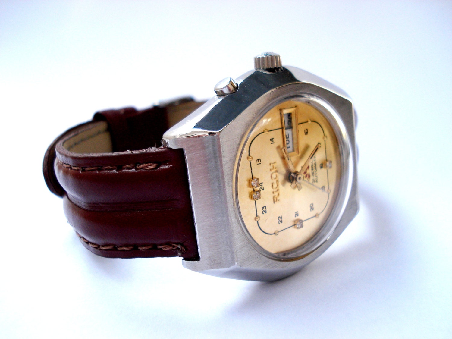Original and Vintage Watch RICOH Automatic 21 Jewels Japan Double ...
